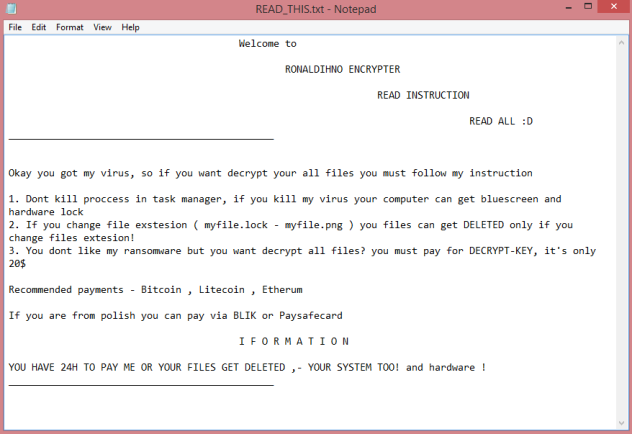 How to remove RONALDIHNO ENCRYPTER ransomware - CompuTips